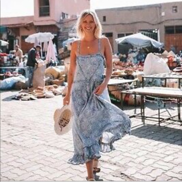 Spell | Dresses | Spell Designs Celestial Midi Strappy Blue Dress ...